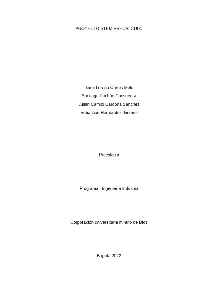 Proyecto Stem Precalculo 2 | PDF