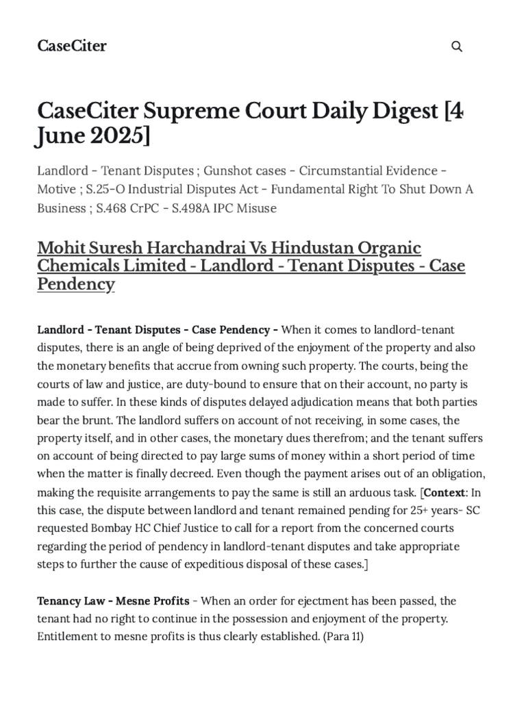 CaseCiter Supreme Court Daily Digest (4 June 2025) | PDF | Burden Of ...