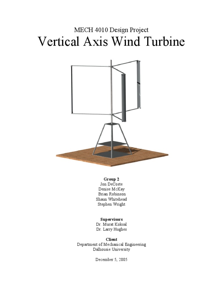 Vertical Axis Wind Turbine | PDF | Wind Turbine | Wind Power