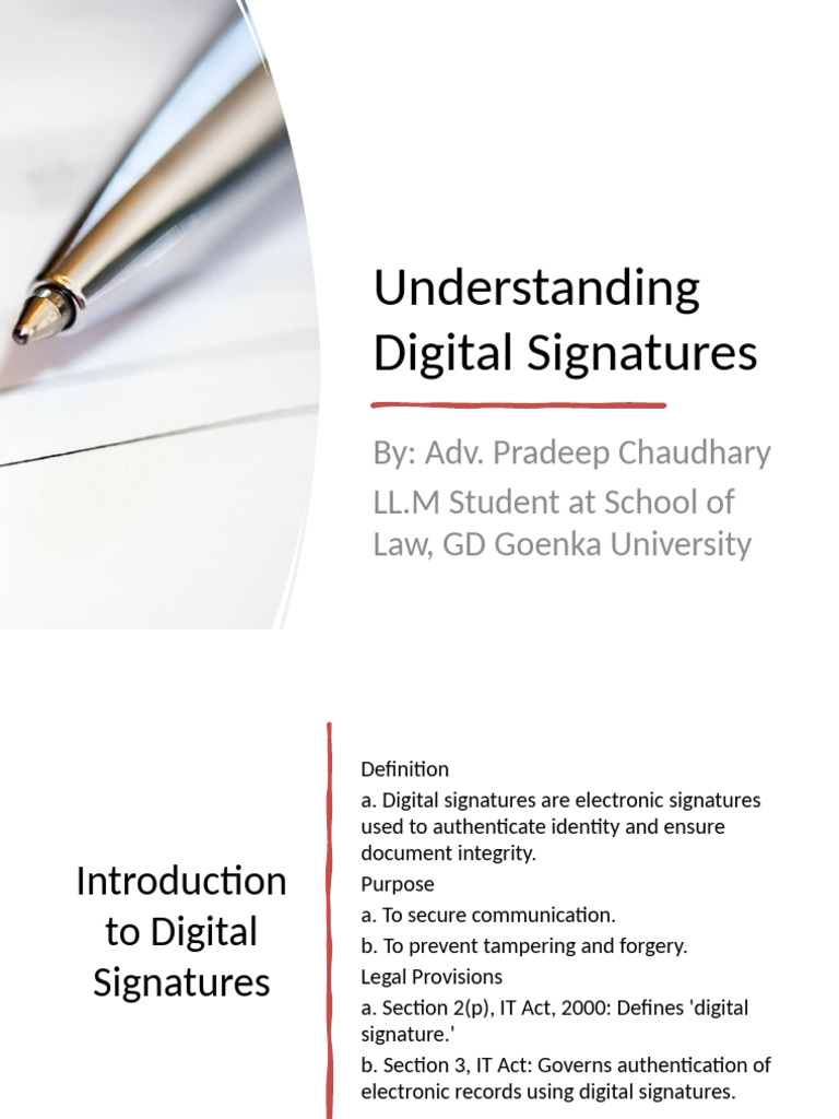 Digital Signatures Presentation Redrafted | PDF | Public Key ...