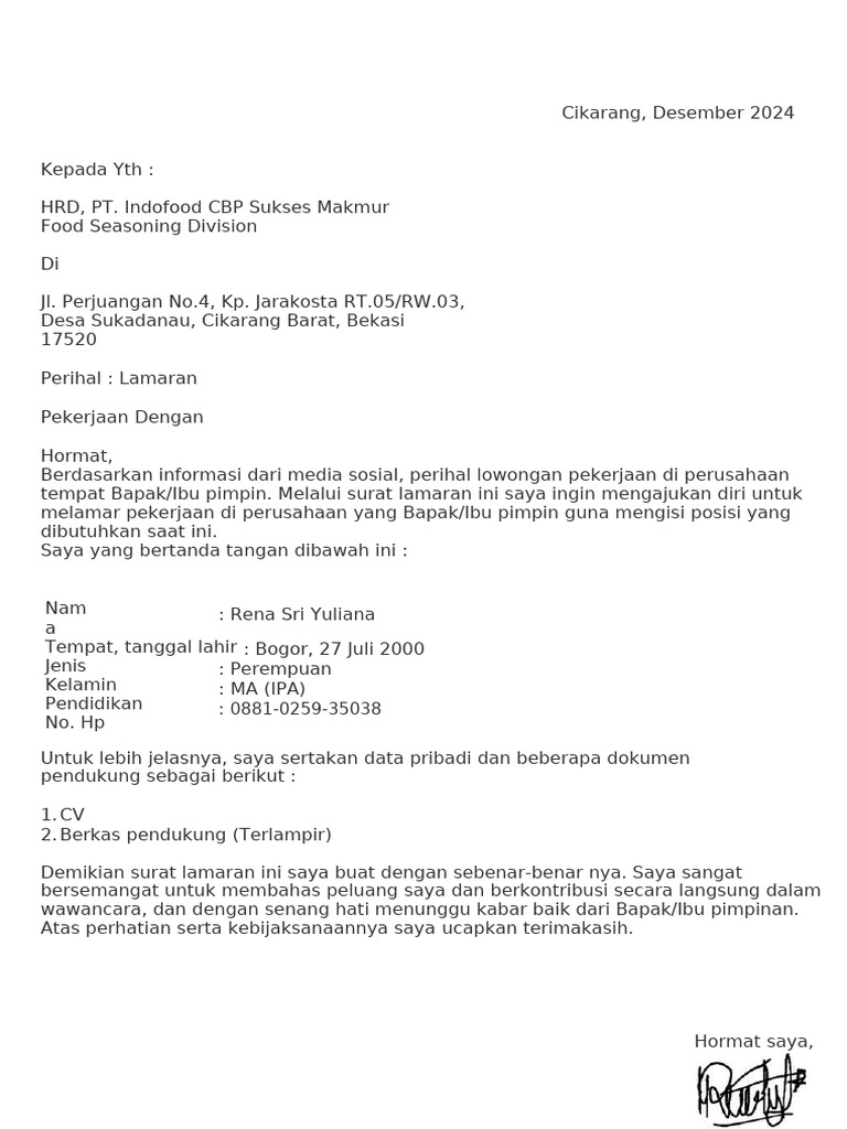 Resume Rena PDF | PDF