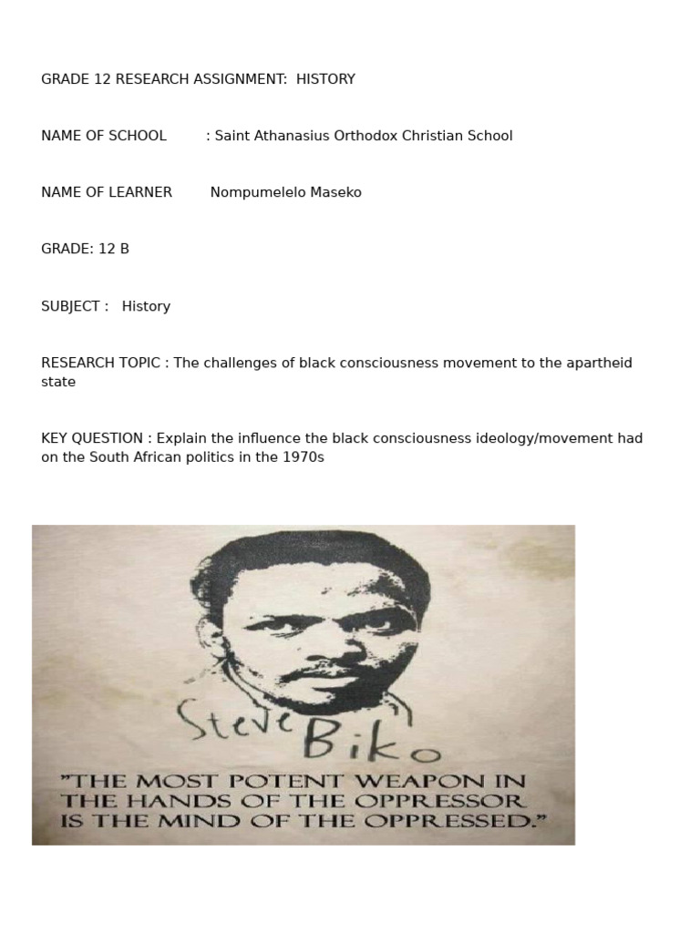 Black Consciousness Project | PDF