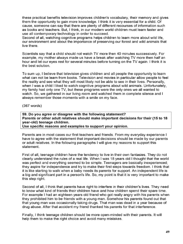 IELTS Essay Samples Page 0051 | PDF