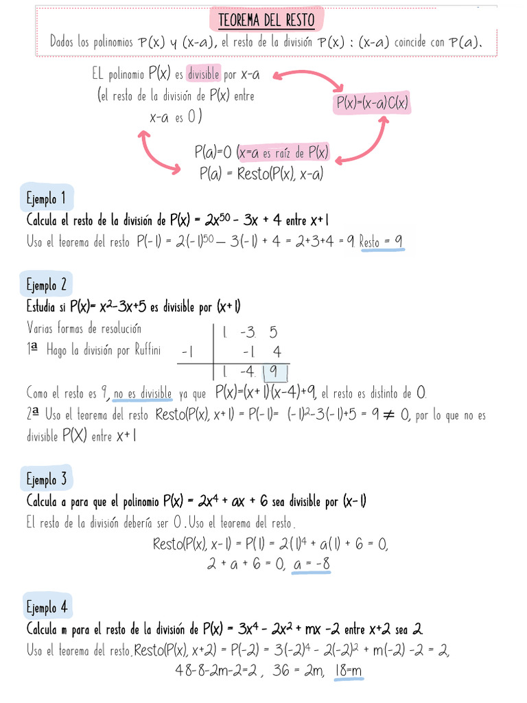 Teorema Del Resto | PDF