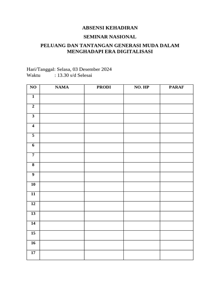 Absensi Kehadiran Mahasiswa | PDF