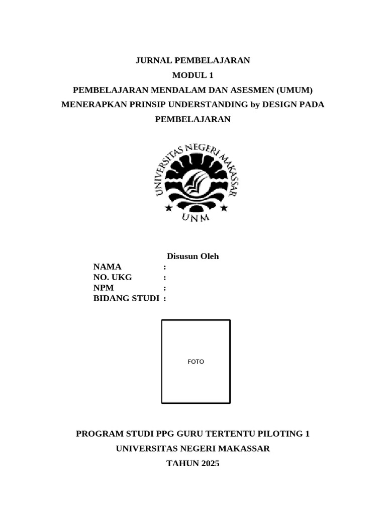 Contoh Cover Jurnal PPG 2025 | PDF