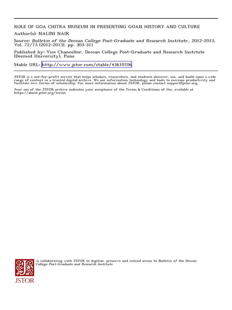 Goa Chitra Museum History and Culture | PDF | Museum