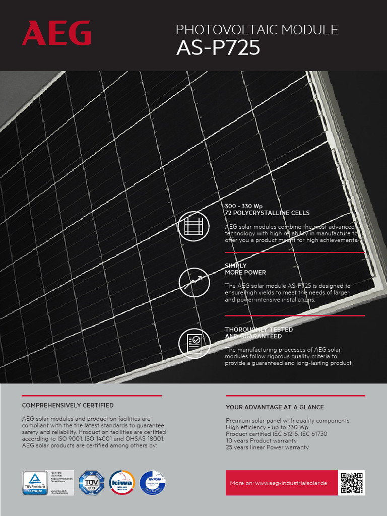 Photovoltaic Module: 300 - 330 WP 72 Polycrystalline Cells | PDF ...