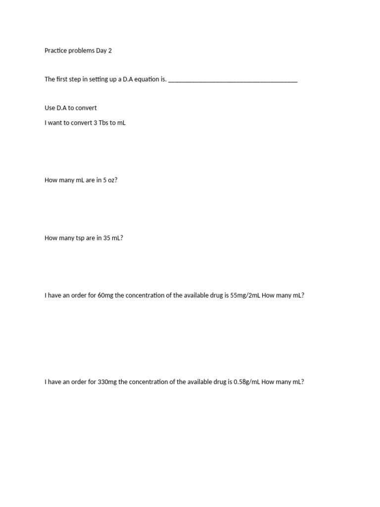 Practice Problems Day 2 | PDF