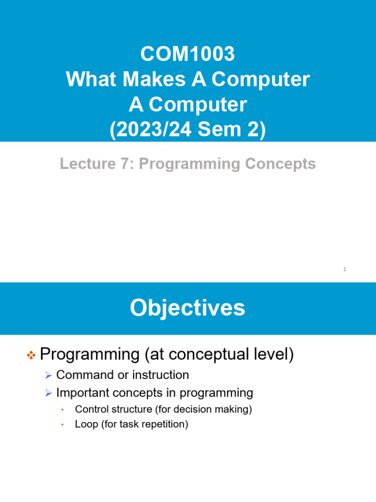 COM1003 2023-24 Sem 2 Lecture 7 | PDF | Computer Programming | Assembly Language