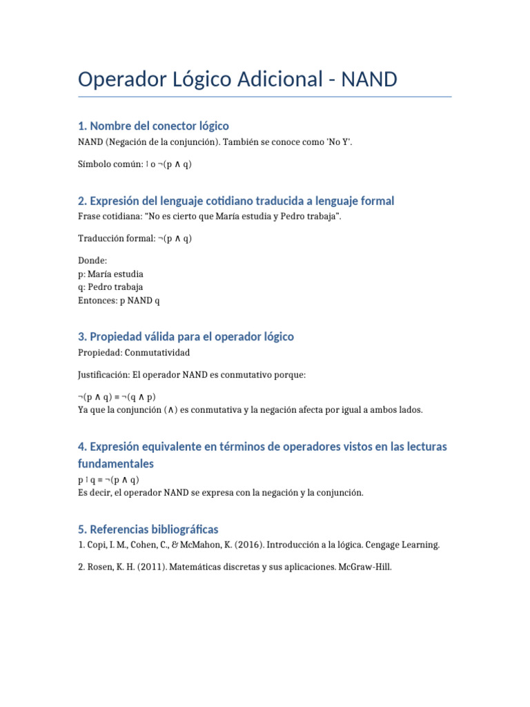 Operador Logico NAND | PDF
