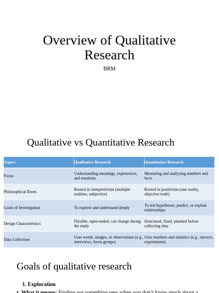 Qualitative Research Overview and Methods | PDF | Qualitative Research ...