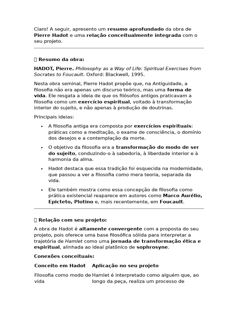 HADOT, Pierre. Philosophy As A Way of Life Spiritual Exercises From ...