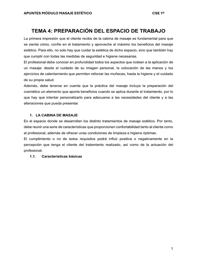 TEMA4 | PDF | Masaje | Higiene