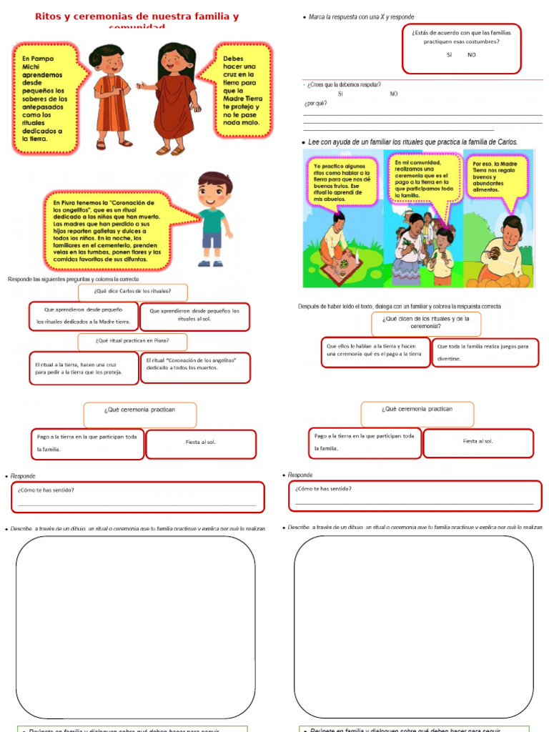 2do - U3 - FICHAS - PS - Ritos y Ceremonias de Nuestra Familia y Comunidad | PDF