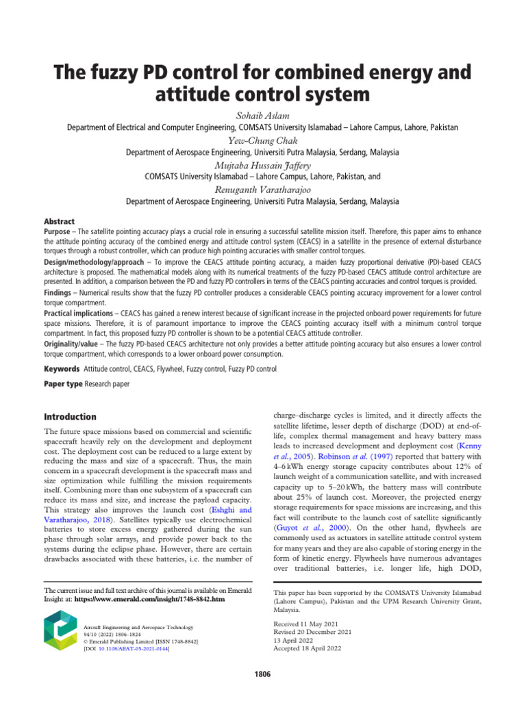 07 The Fuzzy PD Control For Combined Energy and Attitude Control System ...