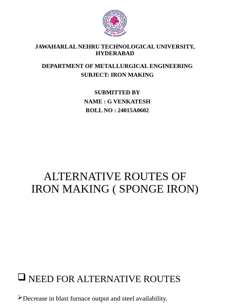Alternative Iron Making Methods Overview | PDF | Steelmaking | Iron