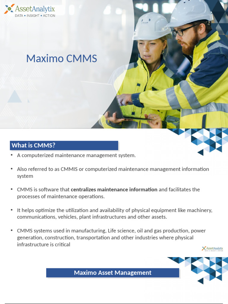 Maximo CMMS Presentation | PDF | Asset Management