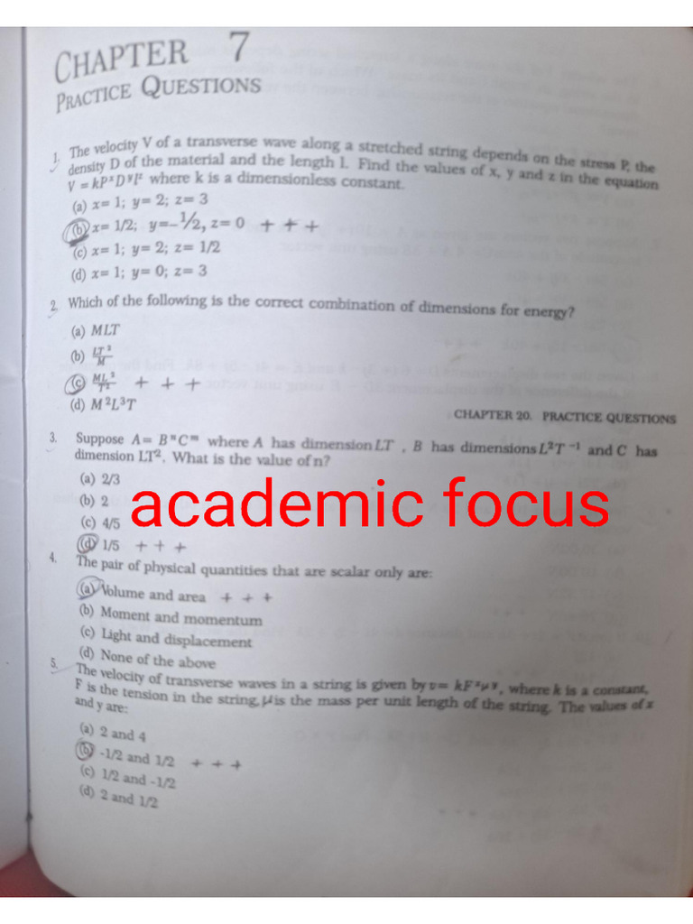 PHY 101 Solved Manual Academic Focus | PDF