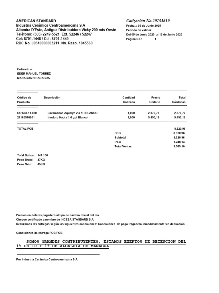 Cotiza Eder - Junio | PDF