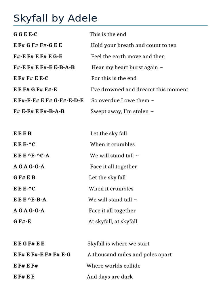 Skyfall by Adele | PDF