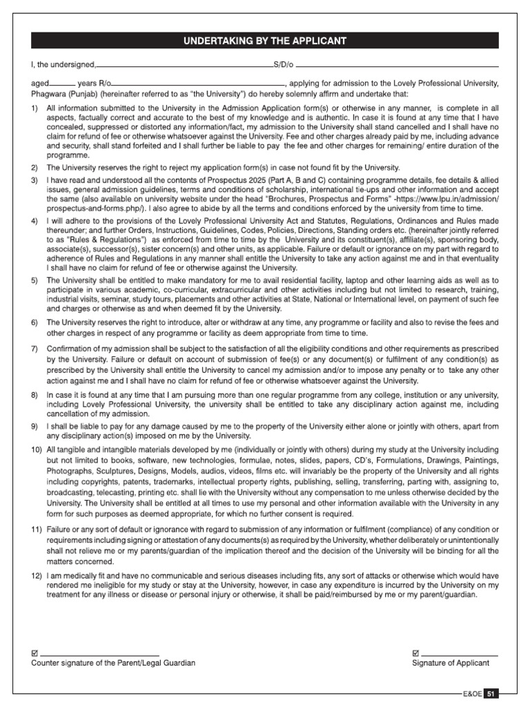 Undertaking by Applicant 2025-1 | PDF