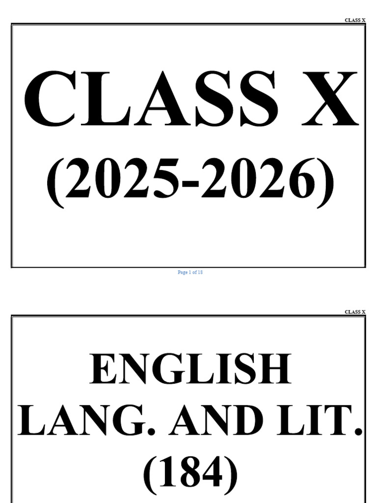 Annual Syllabus Class X 2025-2026 | PDF | Chemistry | Quadratic Equation