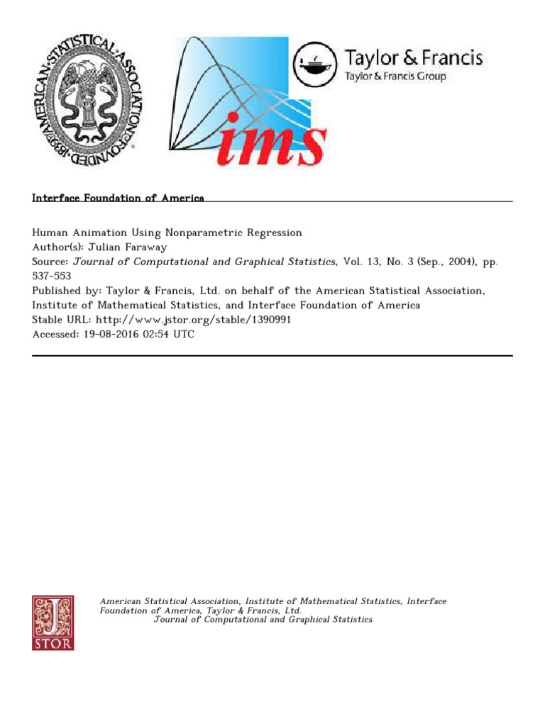 Human Animation Using Nonparametric Regression Pdf Mathematical Optimization Kinematics