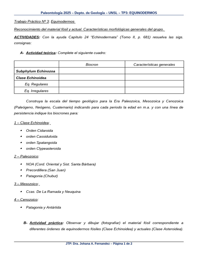 tp3 Equinodermos | PDF