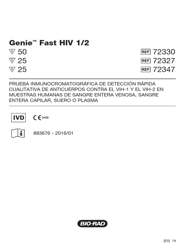 Genie Fast HIV 1/2 | PDF | VIH | VIH / SIDA