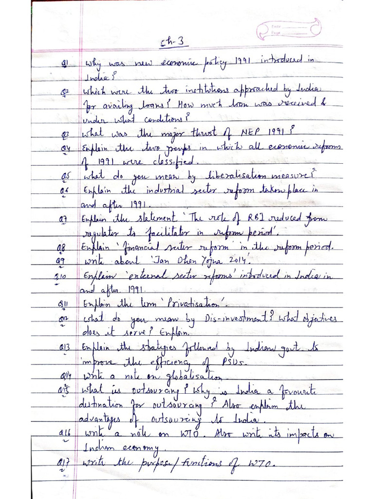 Questions Ch-3 Indian Eco | PDF