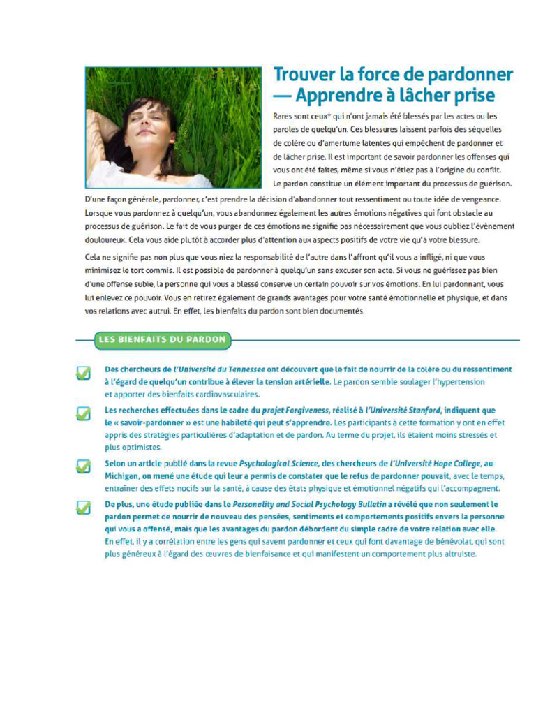 Bienfaits Du Pardon | PDF