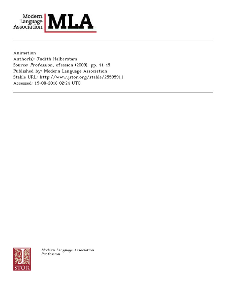 Animation Author(s) - Judith Halberstam | PDF