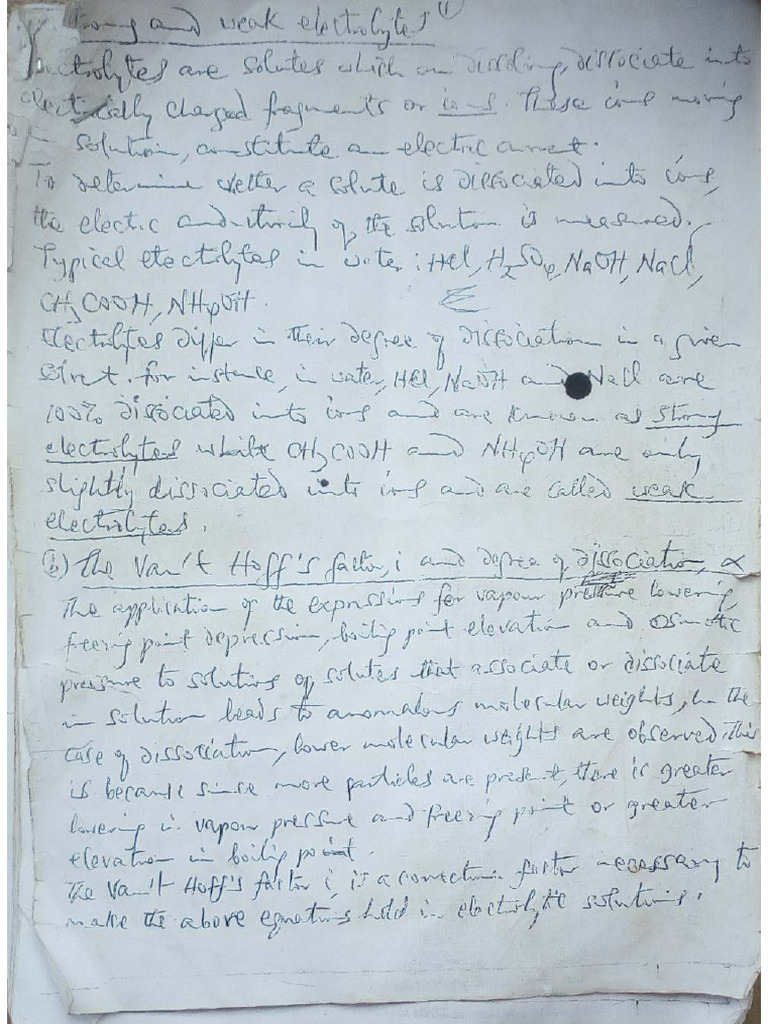 Weak and Strong Electrolytes | PDF