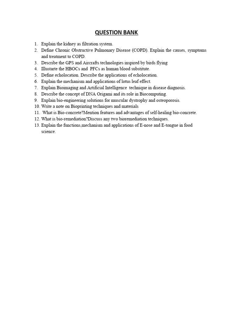 Question Bank | PDF