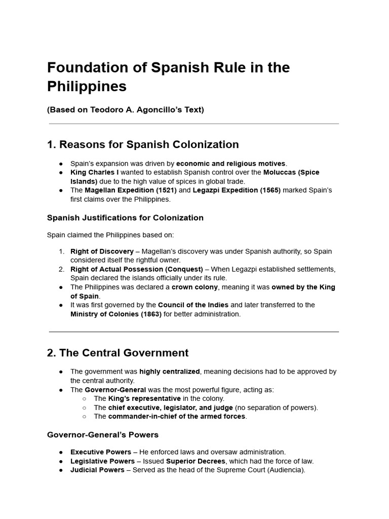 Spanish Colonial Rule in the Philippines | PDF | Spanish Empire ...