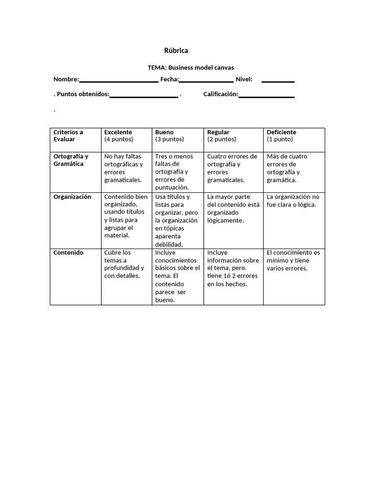 Rubrica para Evaluar Lbum | PDF