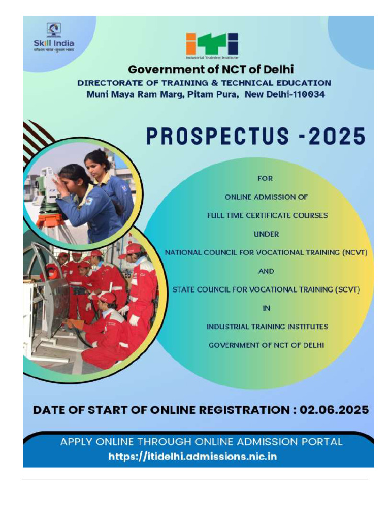 ITI Admission Schedule and Guidelines | PDF | Vocational Education