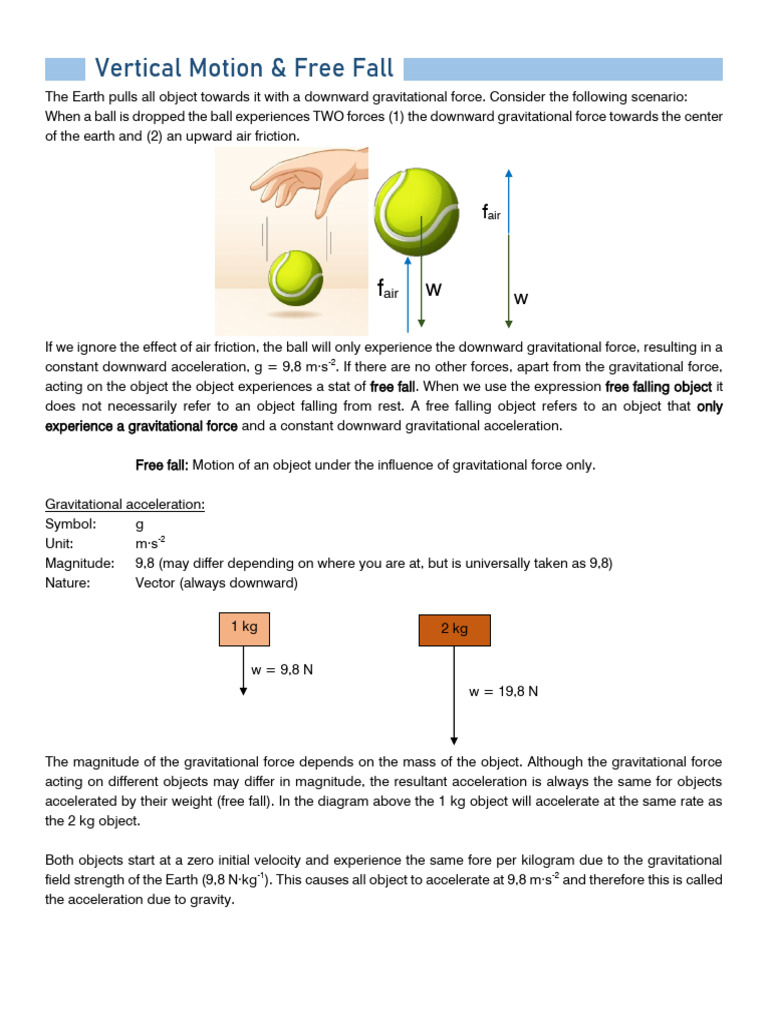 Vertical Projectile Motion | PDF | Force | Acceleration