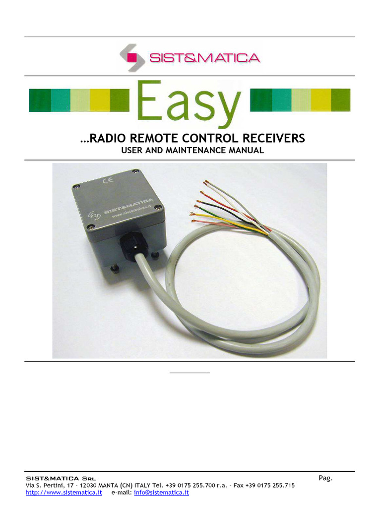 Sistematica Easy Remote System | PDF | Relay | Radio