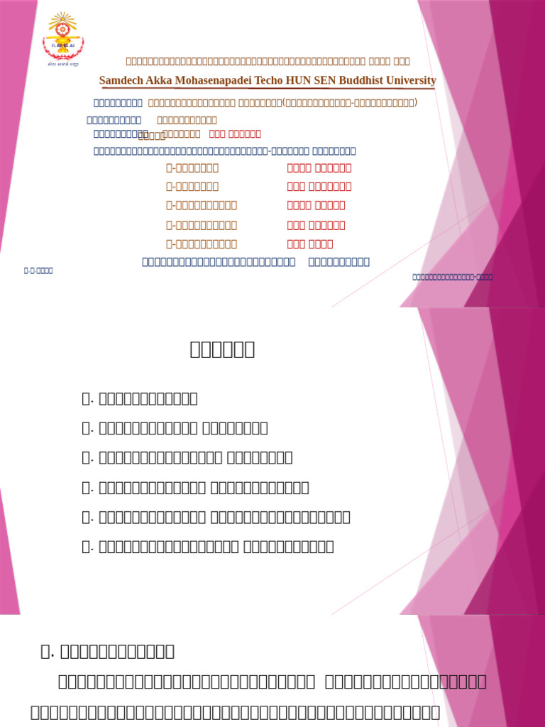 Samdech Akka Mohasenapadei Techo HUN SEN Buddhist University | PDF