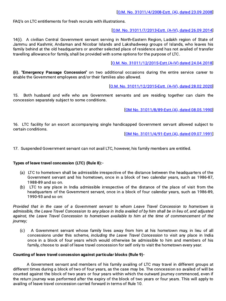 Leave Travel Concession (LTC) (1) - 6 | PDF