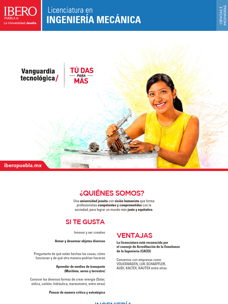 Folleto Licenciatura en Ingeniería Mecánica | PDF | Laboratorios | Ingeniería