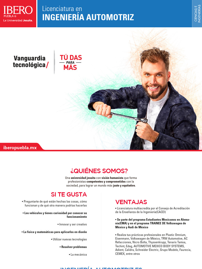 Folleto Licenciatura en Ingeniería Automotriz | PDF | Laboratorios | Ingeniería