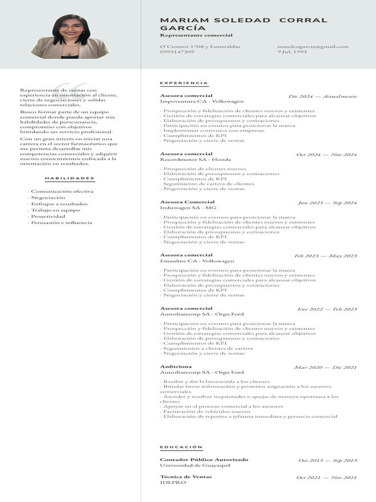 Perfil Profesional de Mariam Hdz. | PDF | Business