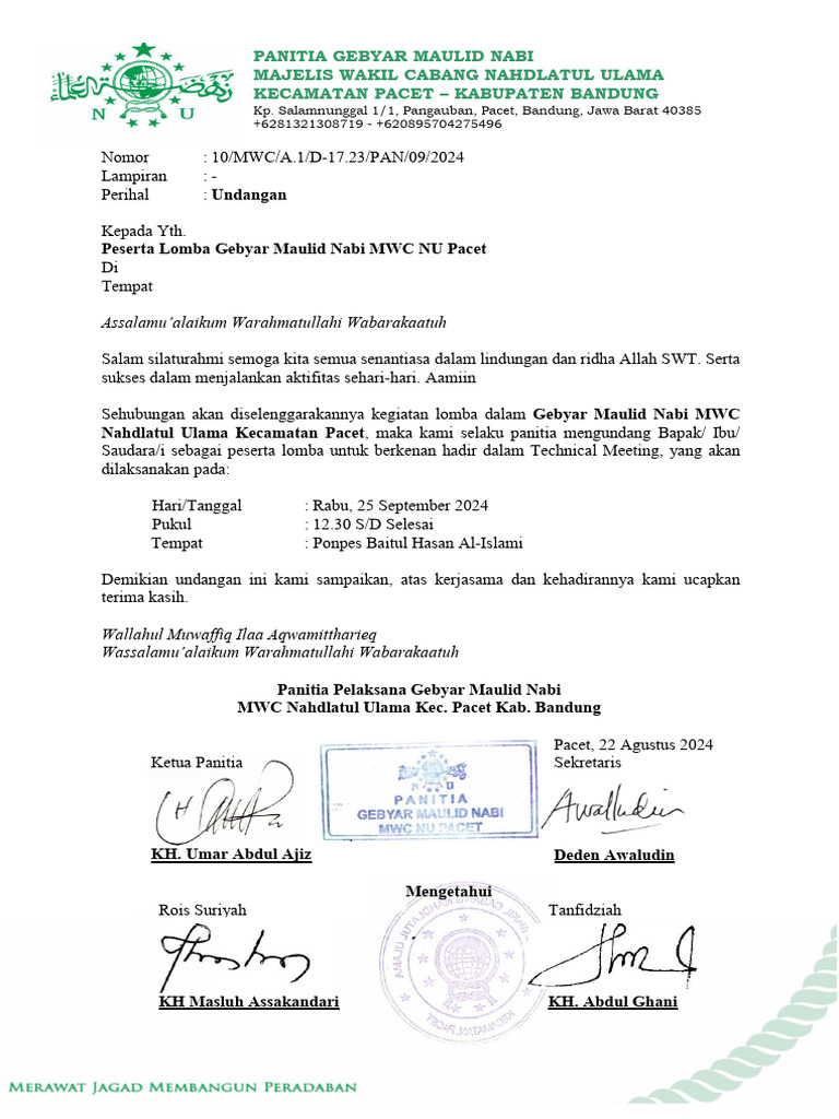 Undangan Technical Meeting | PDF