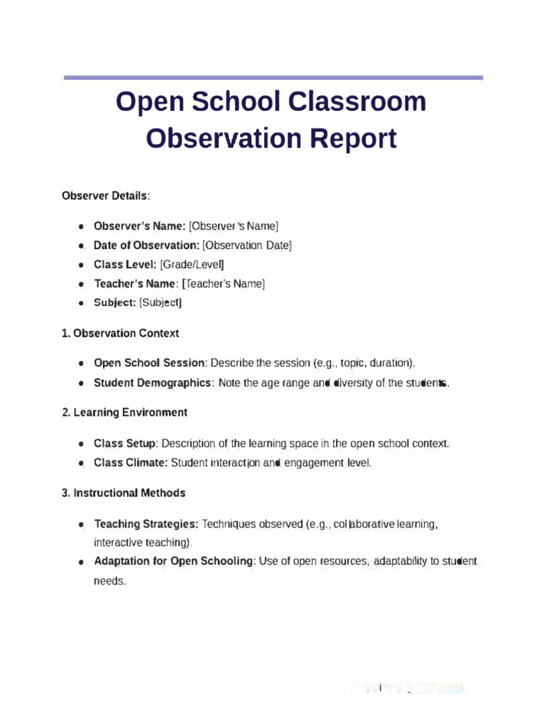 Class Observation | PDF