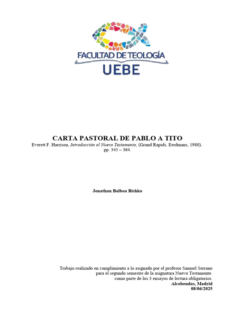 San Tito | PDF | Pablo el apóstol | Cristianismo antiguo