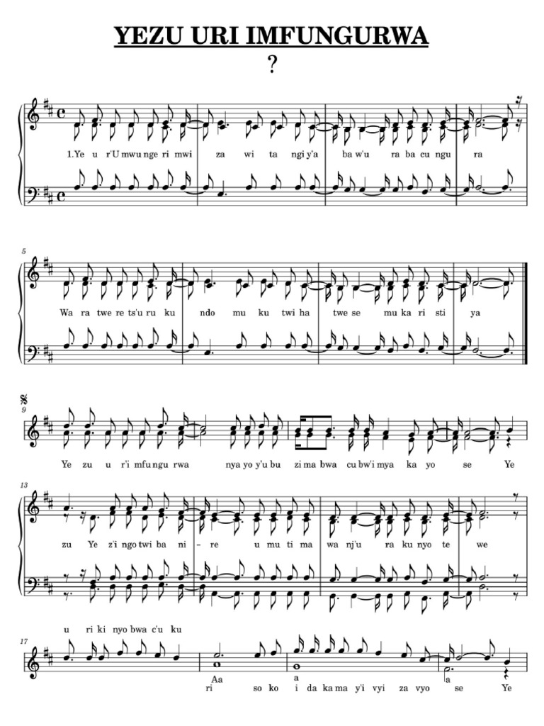 Yezu Uri Imfungurwa CW Adeodatus Mugisha LG | PDF