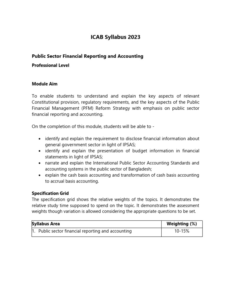 2151syllabus of Public Sector Financial Reporting and Accounting (A ...